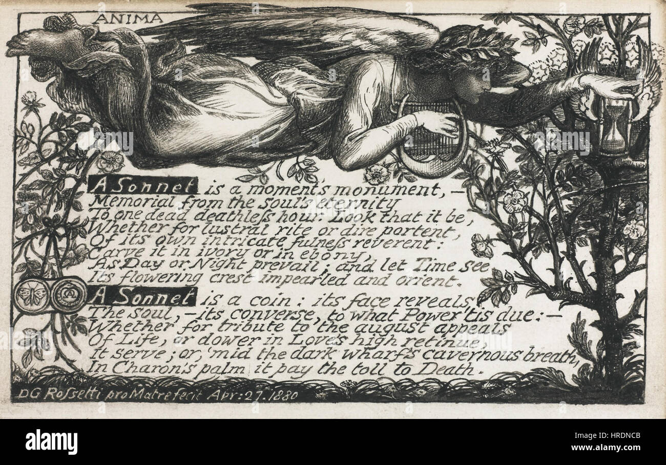 Dante Gabriel Rossetti - Anima - The Sonnet Stock Photo - Alamy