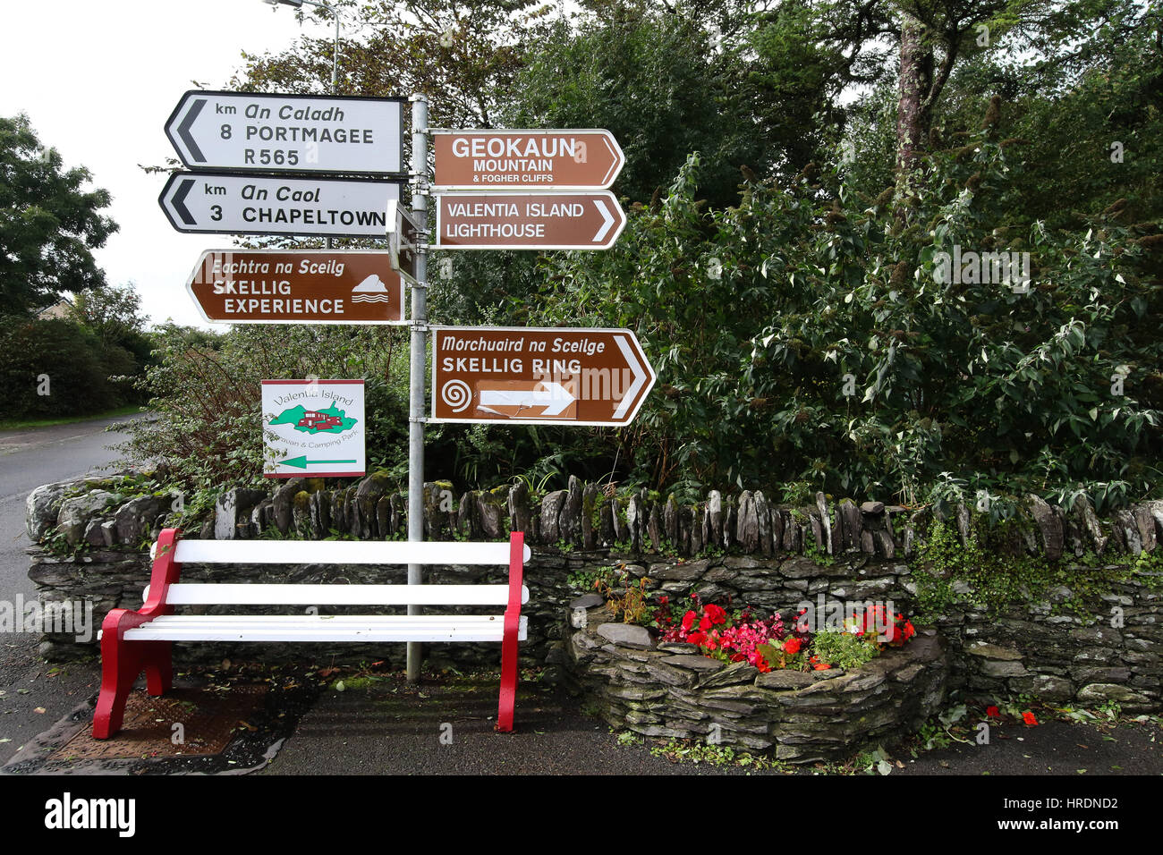 Direction signs to tourists places and tourist attractions on Valentia ...