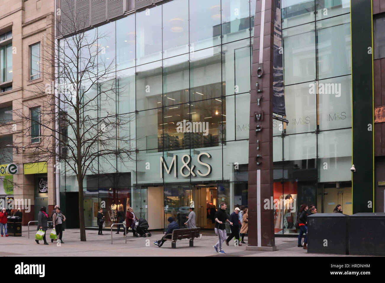 People outside the Marks & Spencer store in Donegall Place, Belfast ...