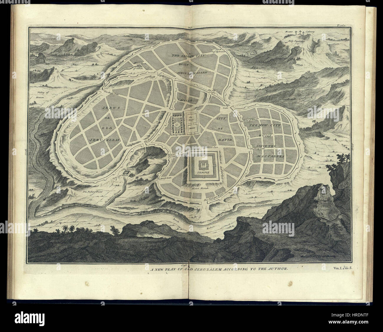 A new plan of the Old Jerusalem according to the author Stock Photo - Alamy
