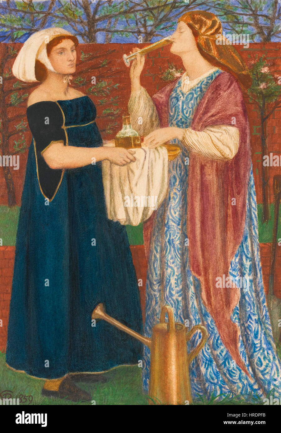 Dante Gabriel Rossetti - The Bower Garden Stock Photo - Alamy