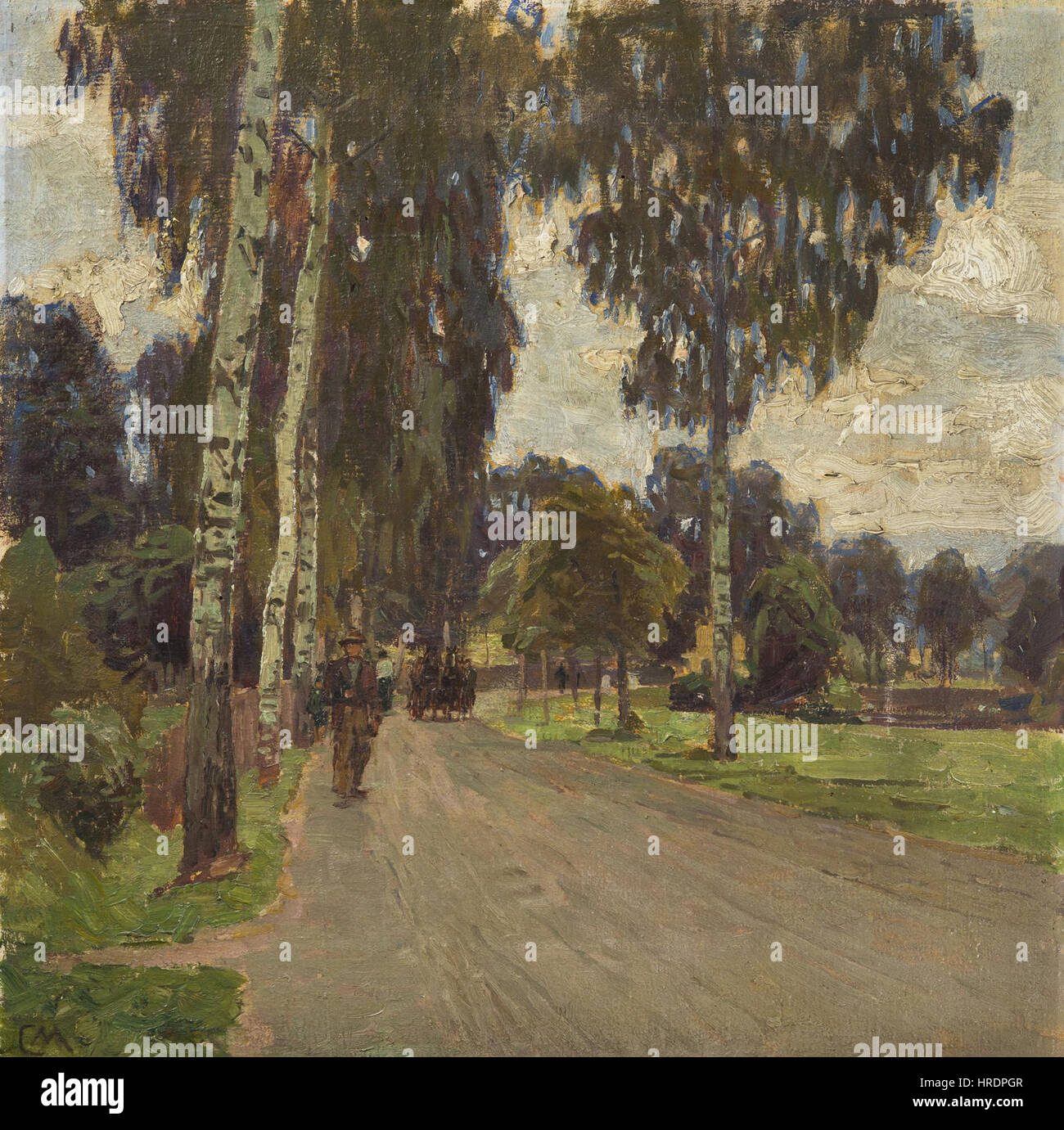 This landscape by Carl Moll captures an alley near Freudenthal Chateau ...