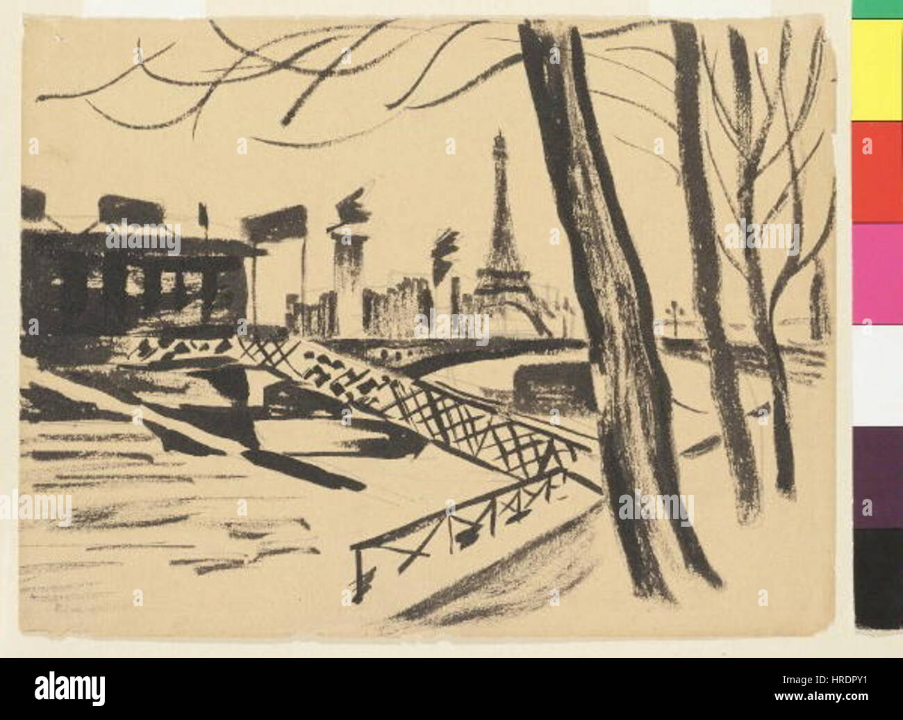 This work by Bohumil Kubista depicts the Seine riverbank in Paris with ...
