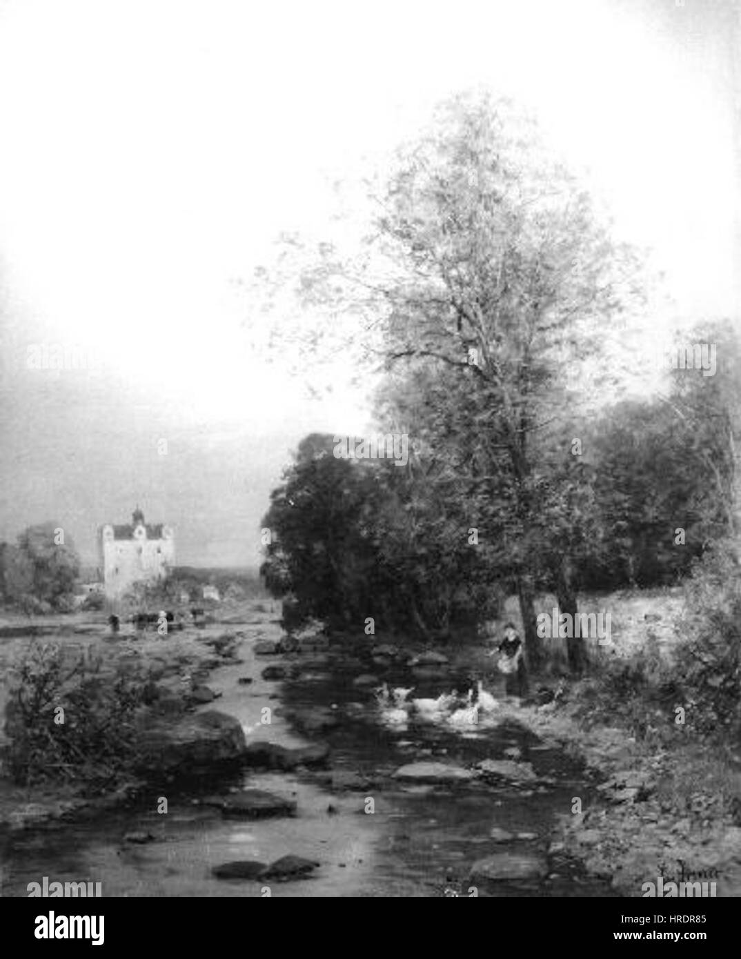 Carl Irmer 1834-1900 - Vecerni krajina Stock Photo - Alamy