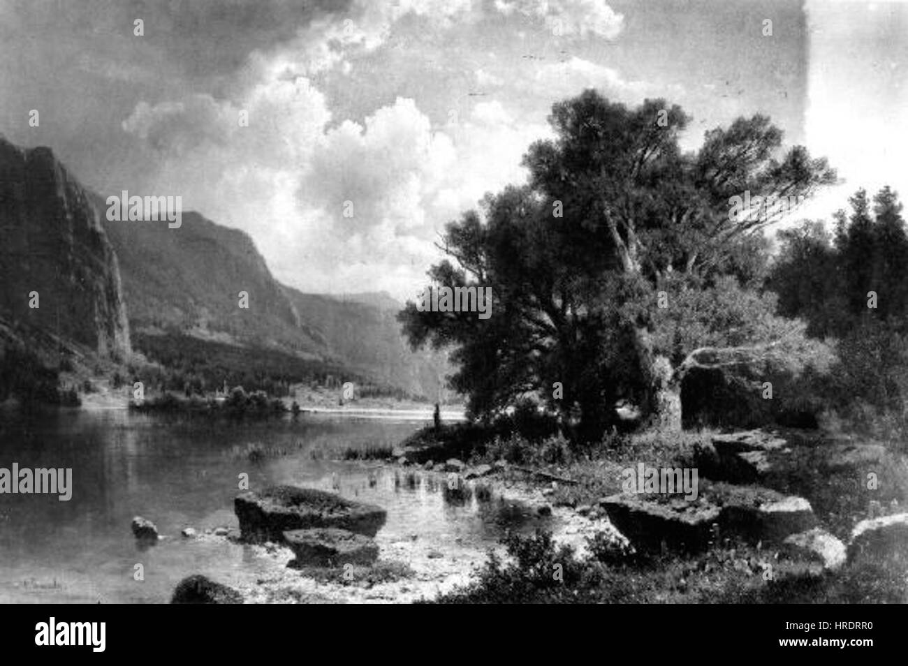 Adolf Chwala 1836-1900 - Krajina s rekou Stock Photo - Alamy