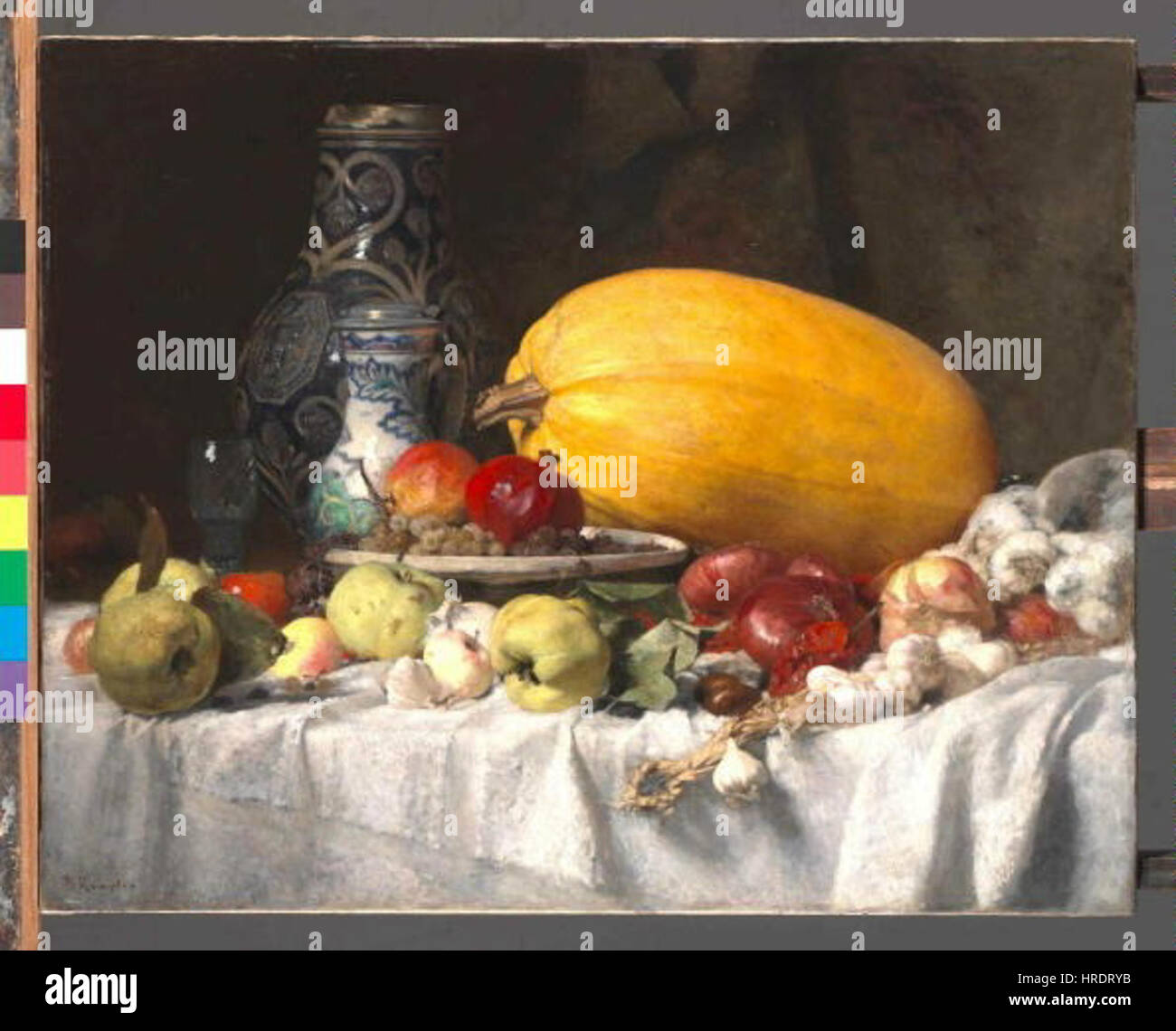 'Ovocne zatisi' by Franz Rumpler is a still life painting featuring a ...