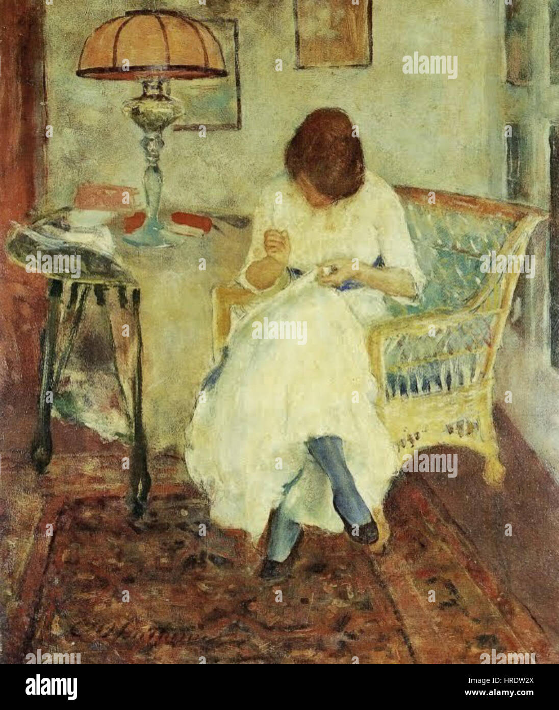 Museum Art Reproductions Girl Sewing, 1923 by Charles Webster Hawthorne ...