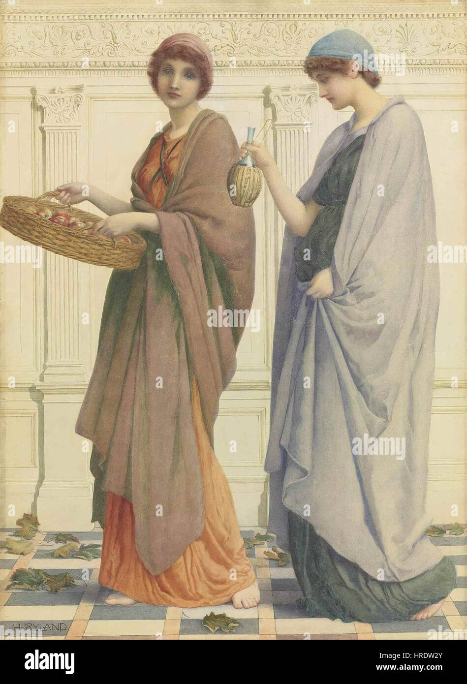 Henry Ryland's painting captures a ceremonial procession, focusing on ...