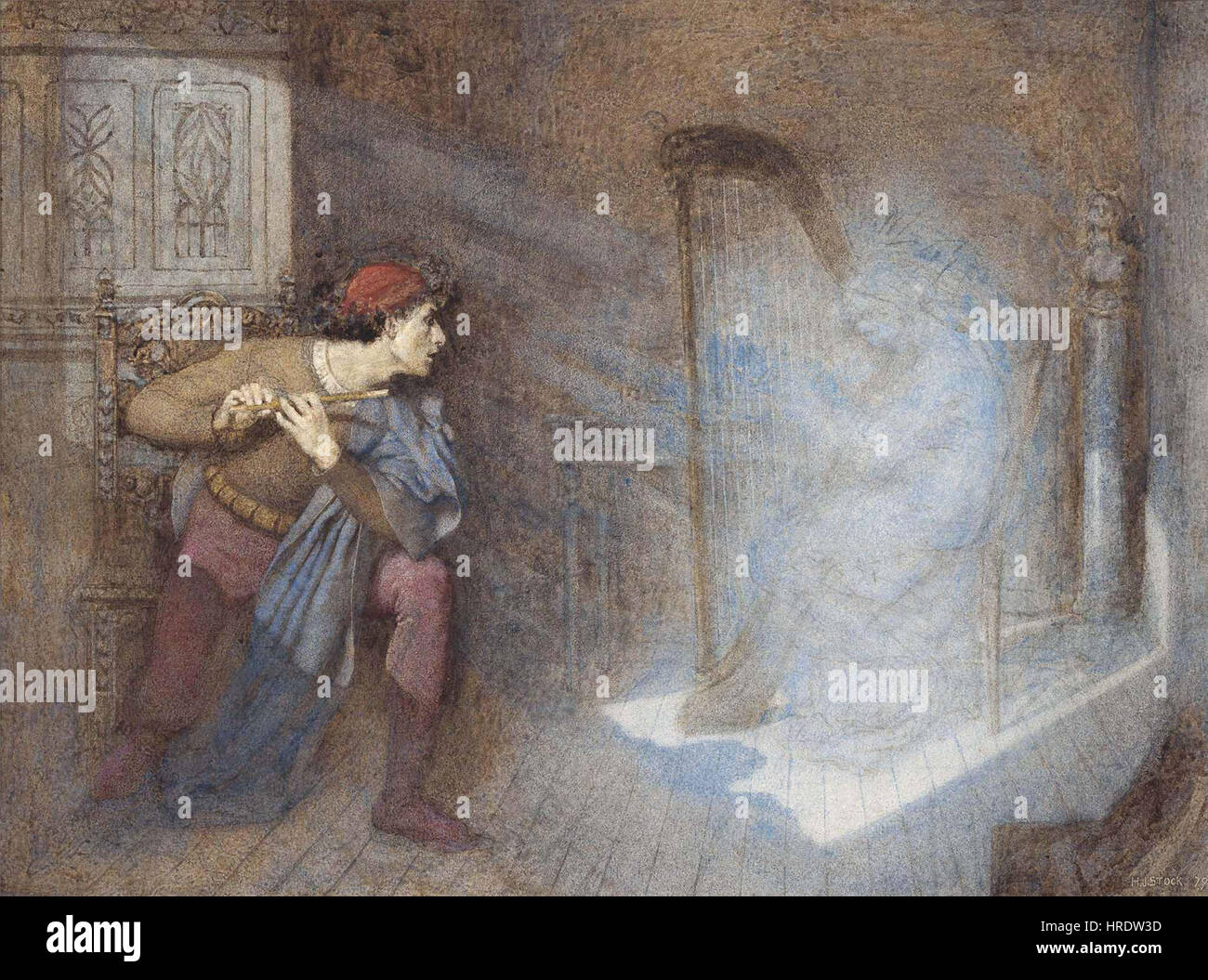 Henry John Stock - A pale and glimmering light appeared before him ...