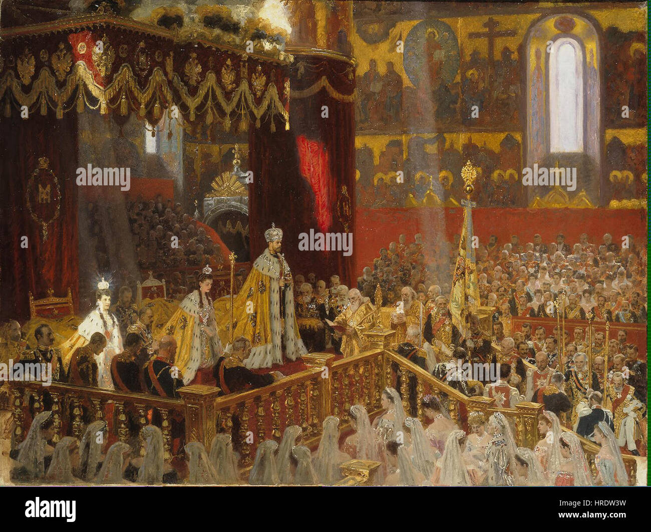 Coronation of Nicholas II by L.Tuxen (1898, Hermitage Stock Photo - Alamy