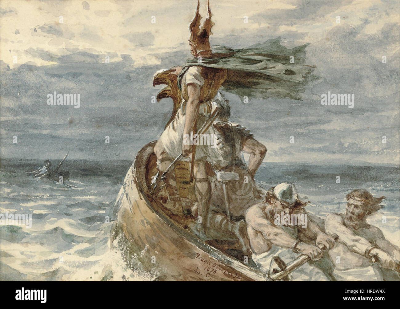 Vikings Heading for Land by Frank Dicksee depicts a group of Viking ...
