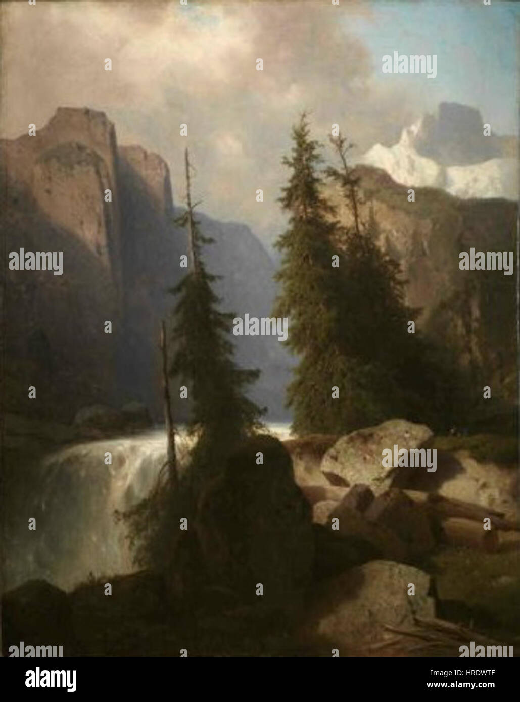 Adolf Chwala 1836-1900 - Vodopad v horach Stock Photo - Alamy