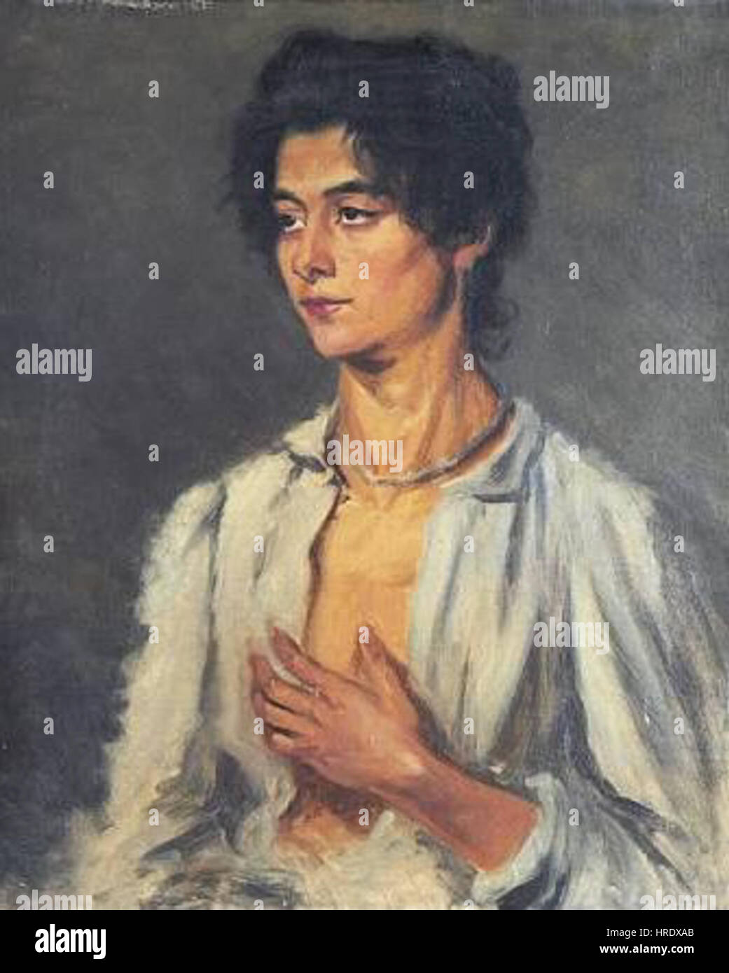 'Basch Sad Woman' is a poignant portrait that captures the emotional ...