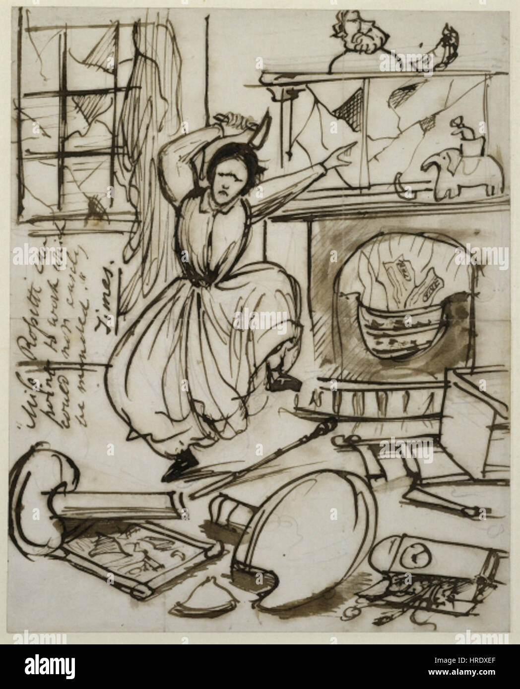 Dante Gabriel Rossetti - Christina Rossetti in a Tantrum Stock Photo ...