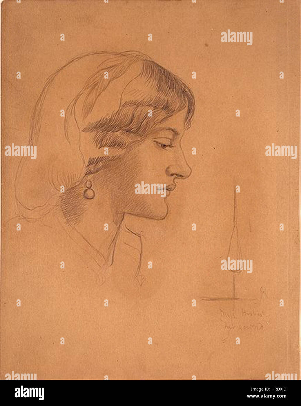 Dante Gabriel Rossetti - Portrait Study of Ruth Herbert 1 Stock Photo ...