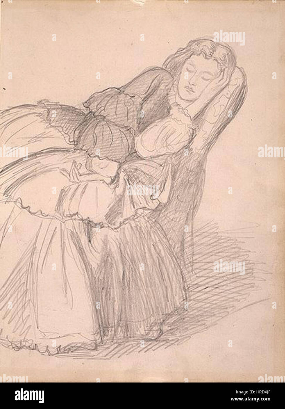 Dante Gabriel Rossetti - Study of Ruth Herbert asleep Stock Photo - Alamy