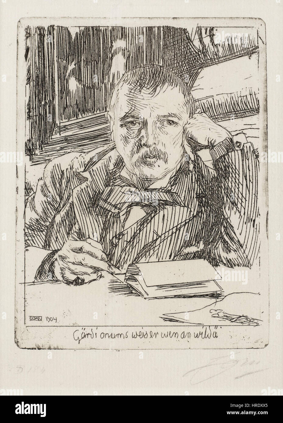 Anders Zorn - Self-portrait (etching) 1904 (2 Stock Photo - Alamy