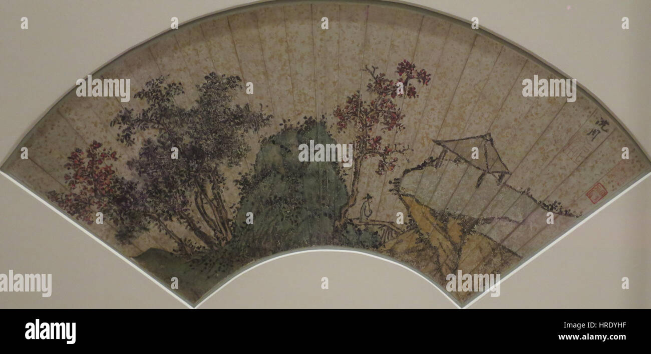 'An Autumn Landscape', painting by Shen Chou Stock Photo - Alamy