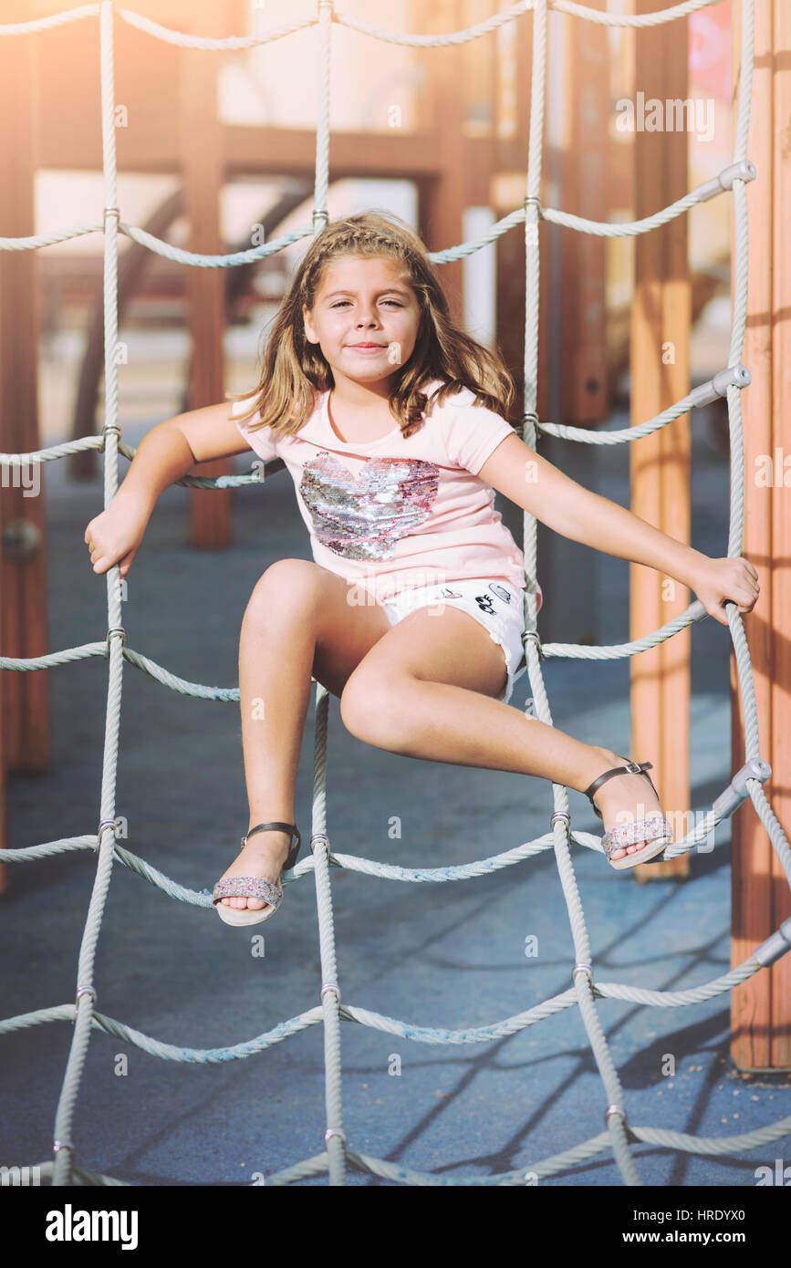 pretty girl, little girl on playground Stock Photo - Alamy