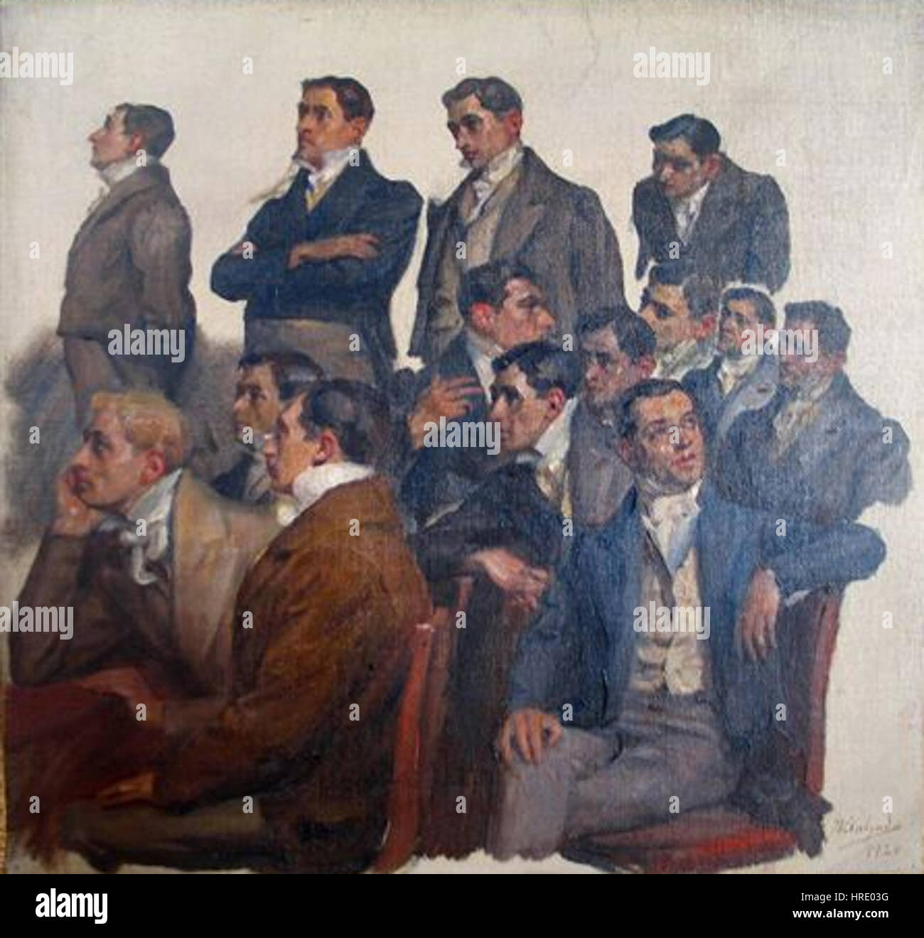 Estudo de figuras humanas para a tela Cortes Constituintes de 1821 ...