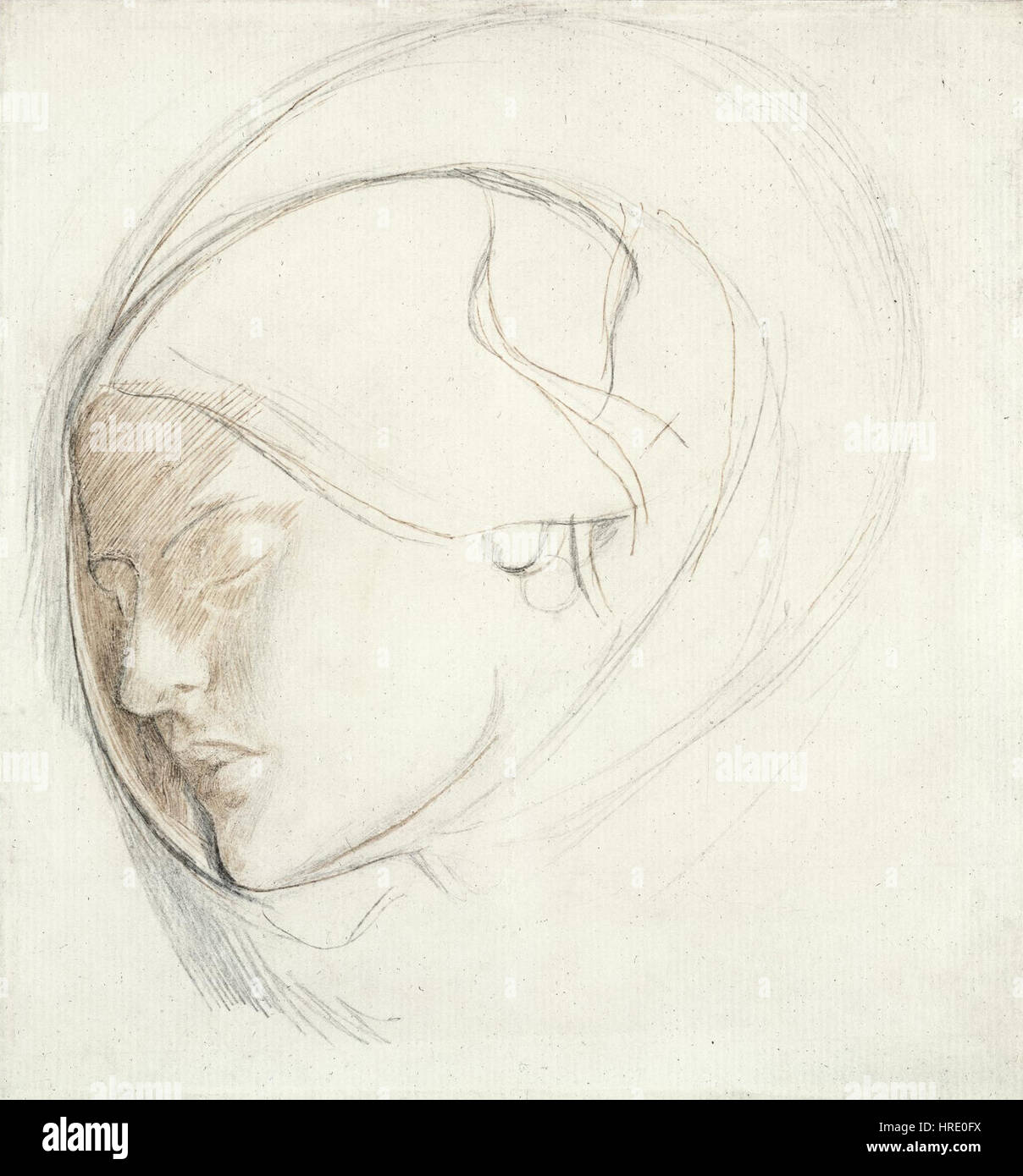 Dante Gabriel Rossetti - Found (study for head of woman Stock Photo - Alamy