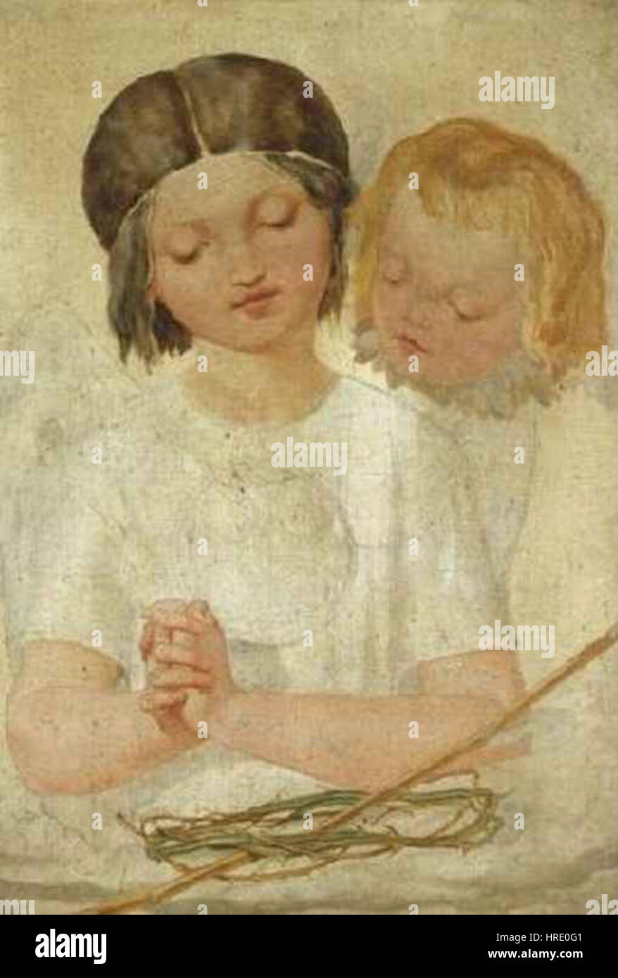 Dante Gabriel Rossetti - Angels Watching the Crown of Thorns Stock ...