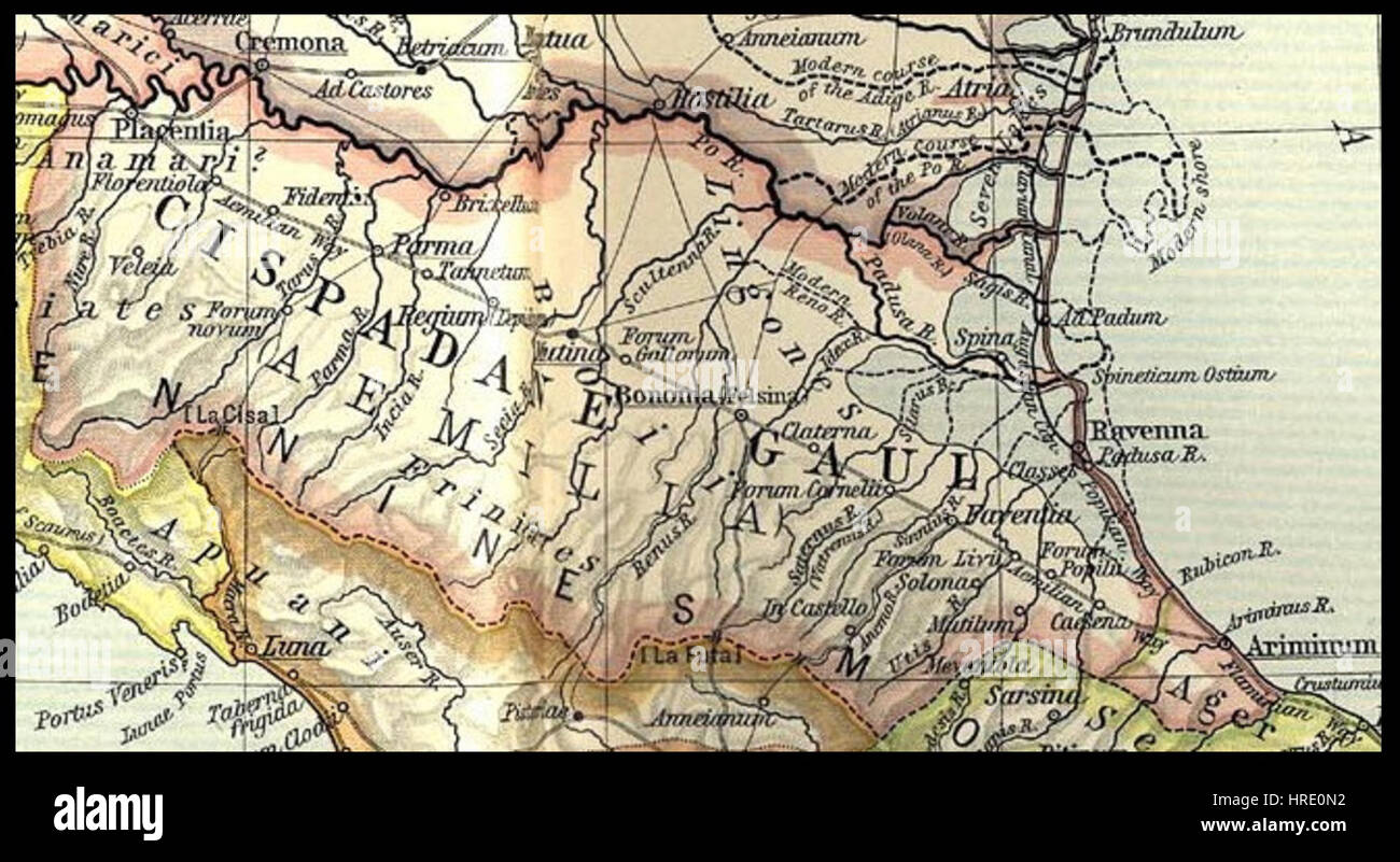 Shepherd Map Regio Aemilia (1911 Stock Photo - Alamy