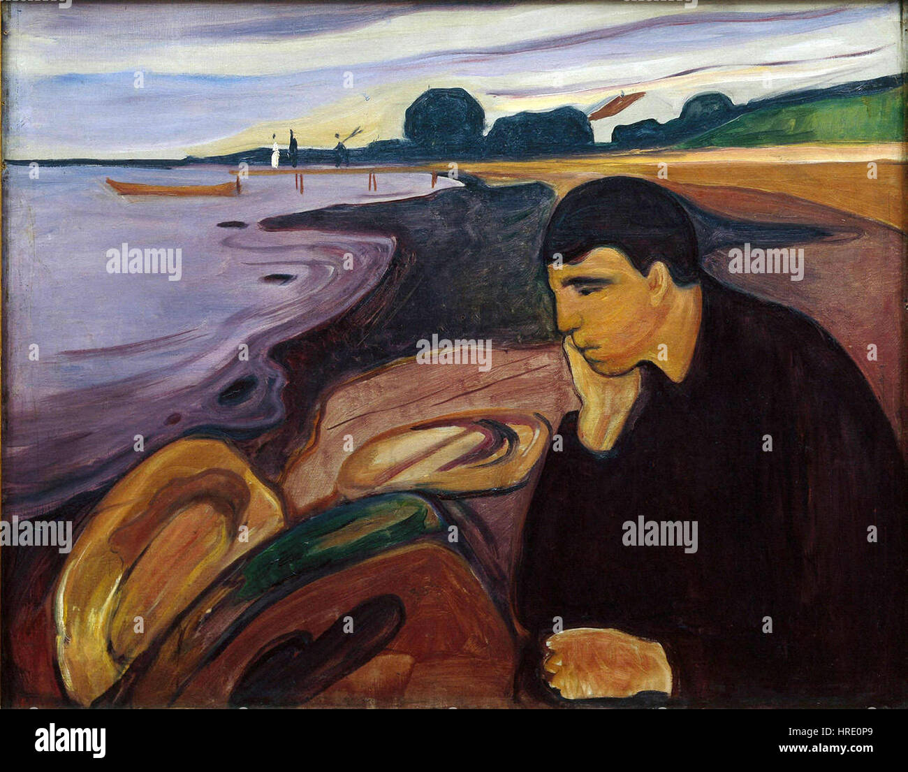 Edvard Munch’s 'Melancholy' (1894-96) is an expressionist painting that ...