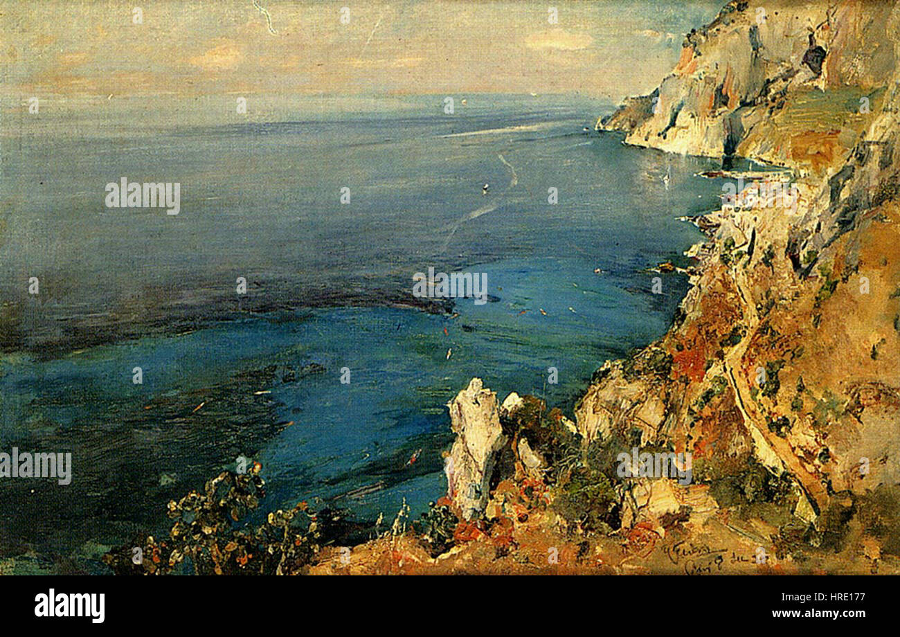 'Mare di Capri' by Casciaro depicts the vibrant coastal scene of the ...