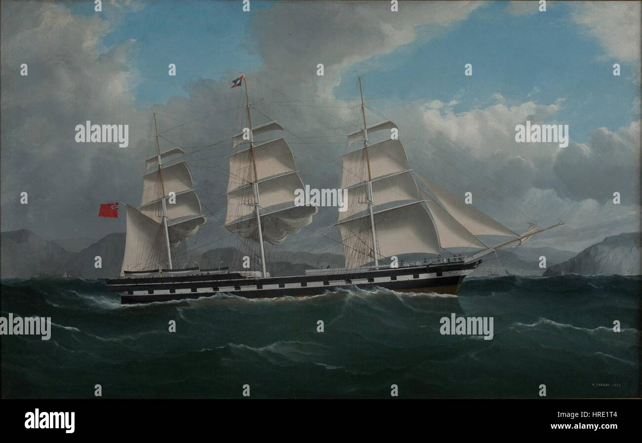 Frederick Tudgay - The British Clipper Ship Sobraon (1873 Stock Photo ...