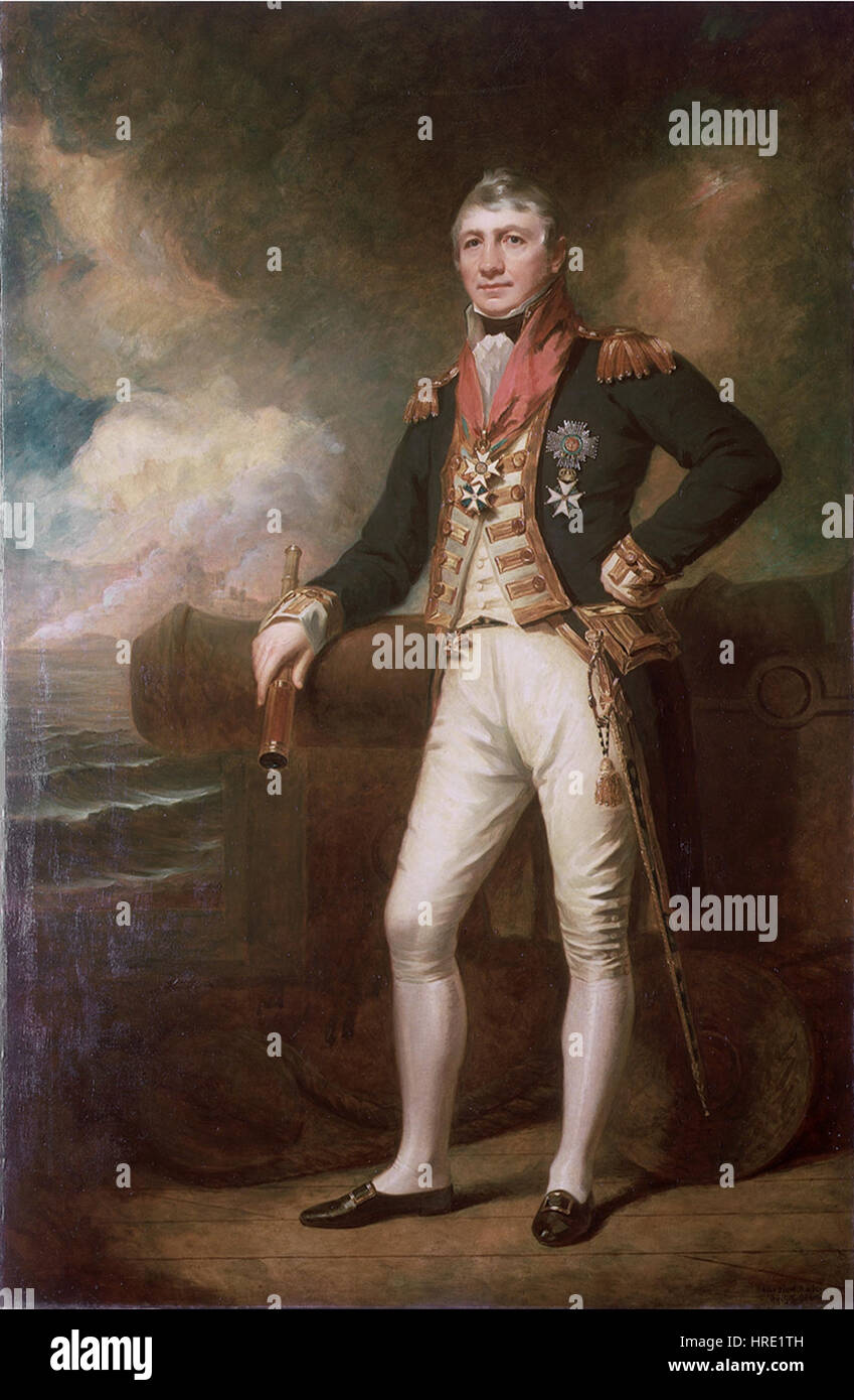 Admiral David Milne (1763-1845), by George Frederick Clarke Stock Photo ...