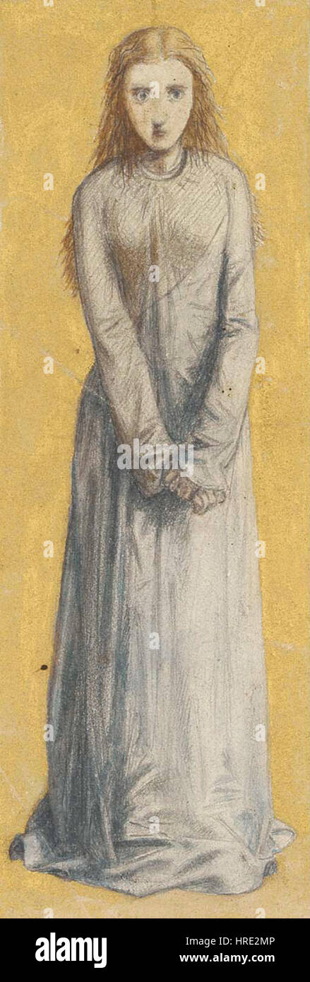 Dante Gabriel Rossetti's 'Study of a Girl' features a female figure ...