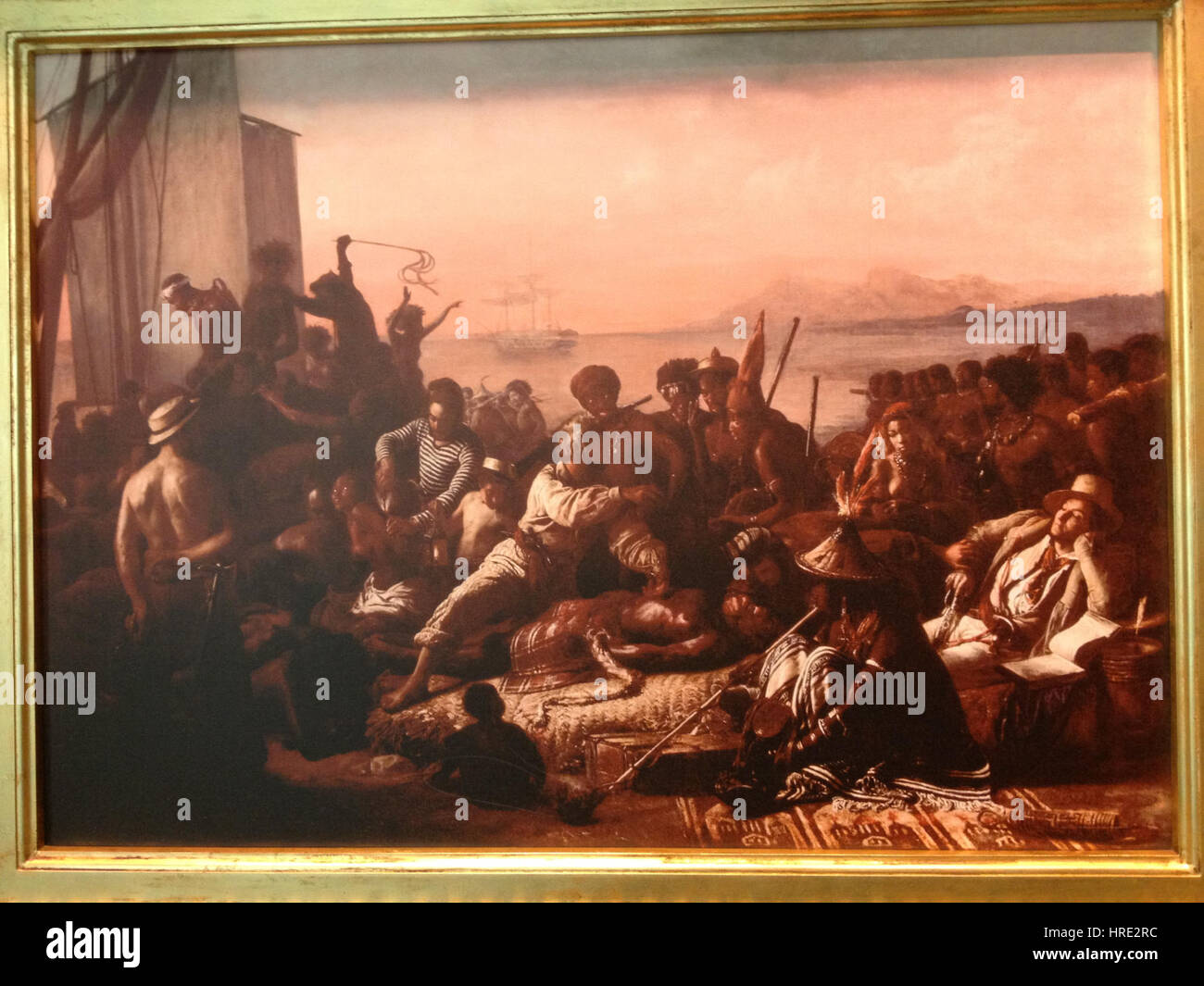 'A Slave Trade Biard' by an unknown artist presents a poignant ...