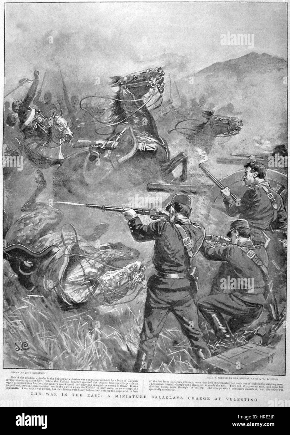 Battle of Velestino, by John Charlton Stock Photo - Alamy