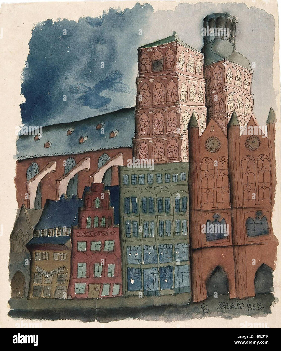 Carl Grossberg was a German artist whose 1920 piece Stralsund reflects ...