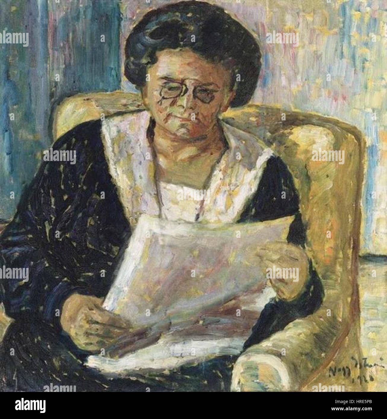 The 'Newspaper Reader' by Nagy, created in 1920, captures a moment of ...