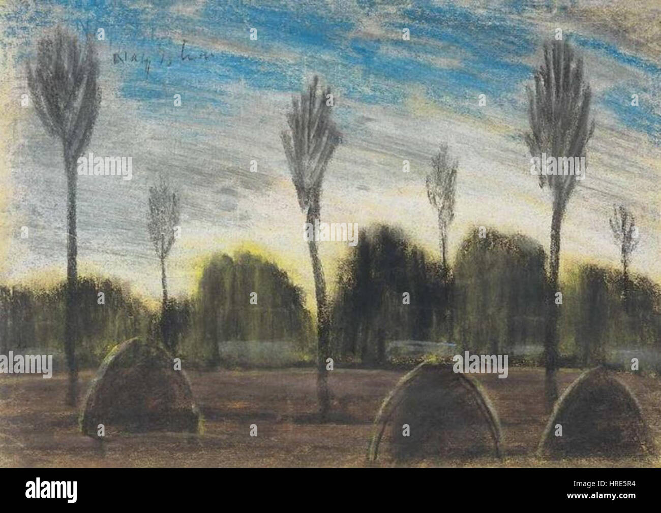 Nagy Landscape with Hayricks Stock Photo - Alamy