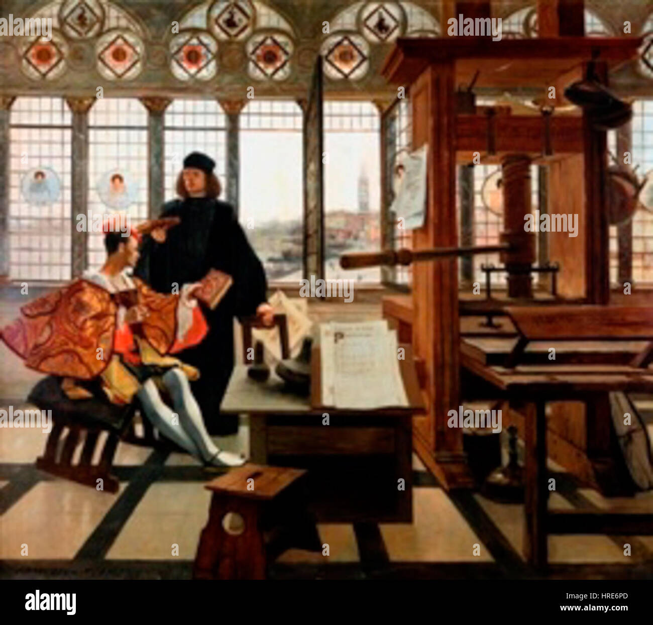 Aldus in His Printing Establishment at Venice Showing Stock Photo - Alamy