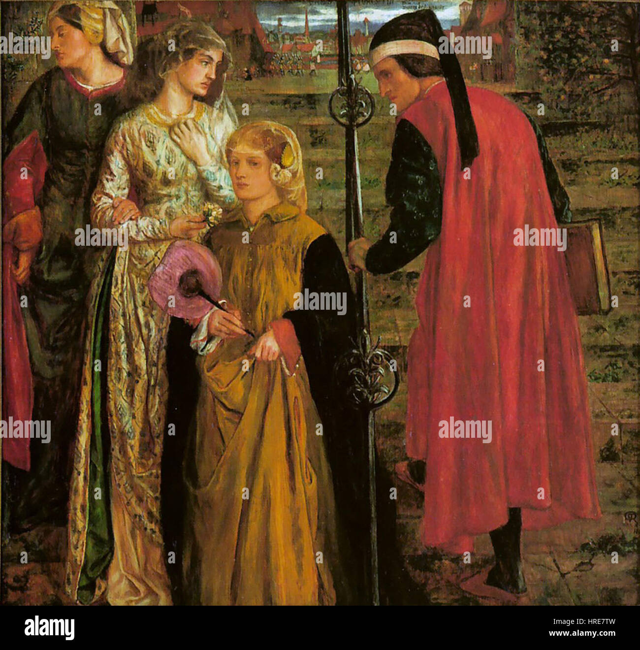 Dante Gabriel Rossetti - Salutation of Beatrice - 1 Stock Photo - Alamy