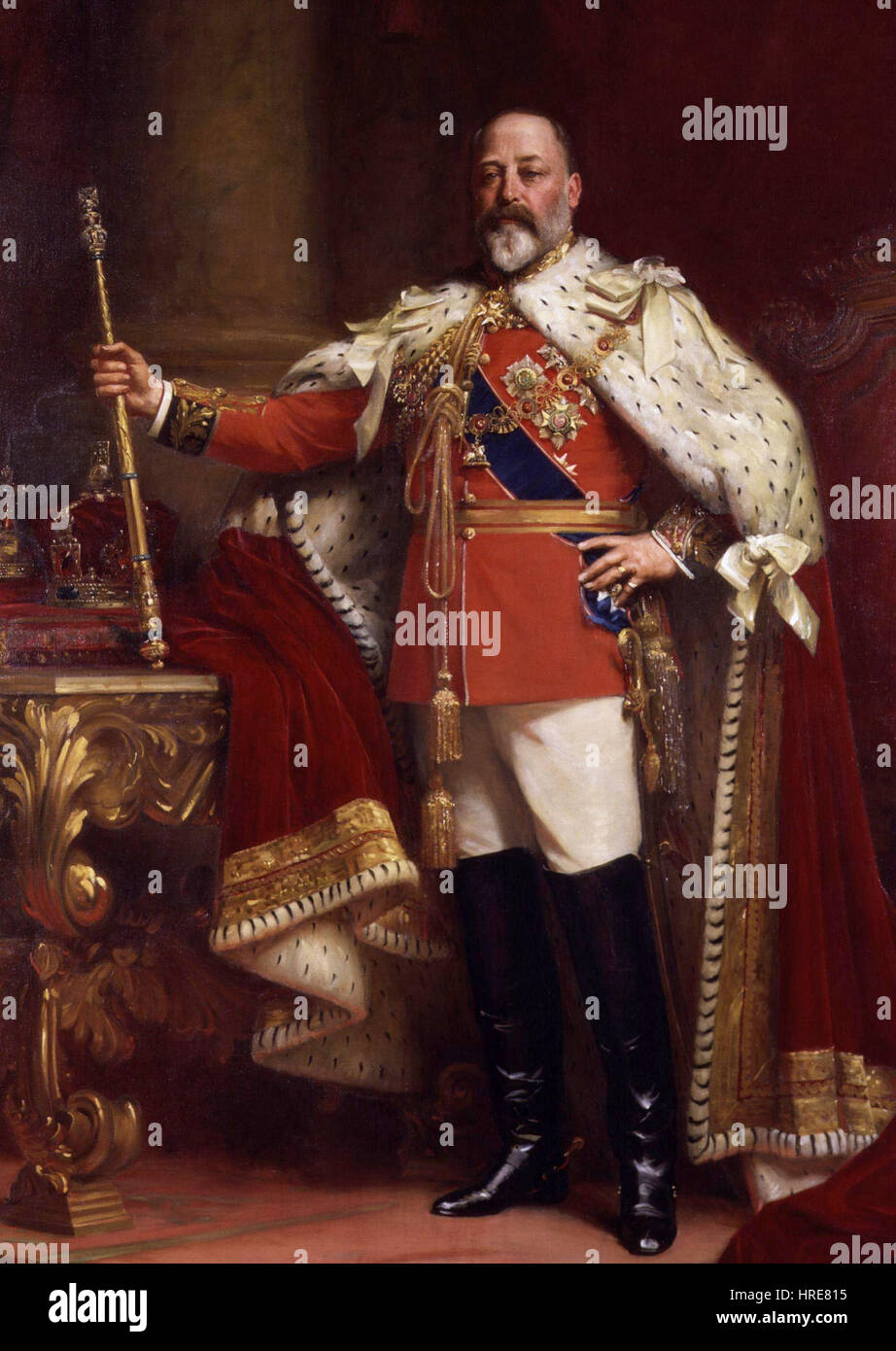 Edward VII in coronation robes Stock Photo - Alamy