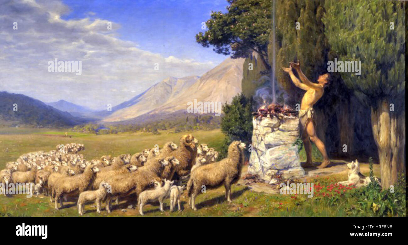 H. A. Brendekilde - Abel's Offer (1908 Stock Photo - Alamy