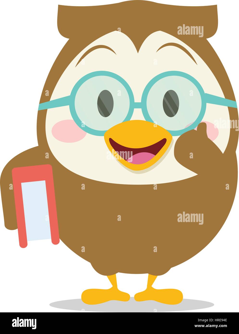 Owl with book character vector Stock Vector Image & Art - Alamy