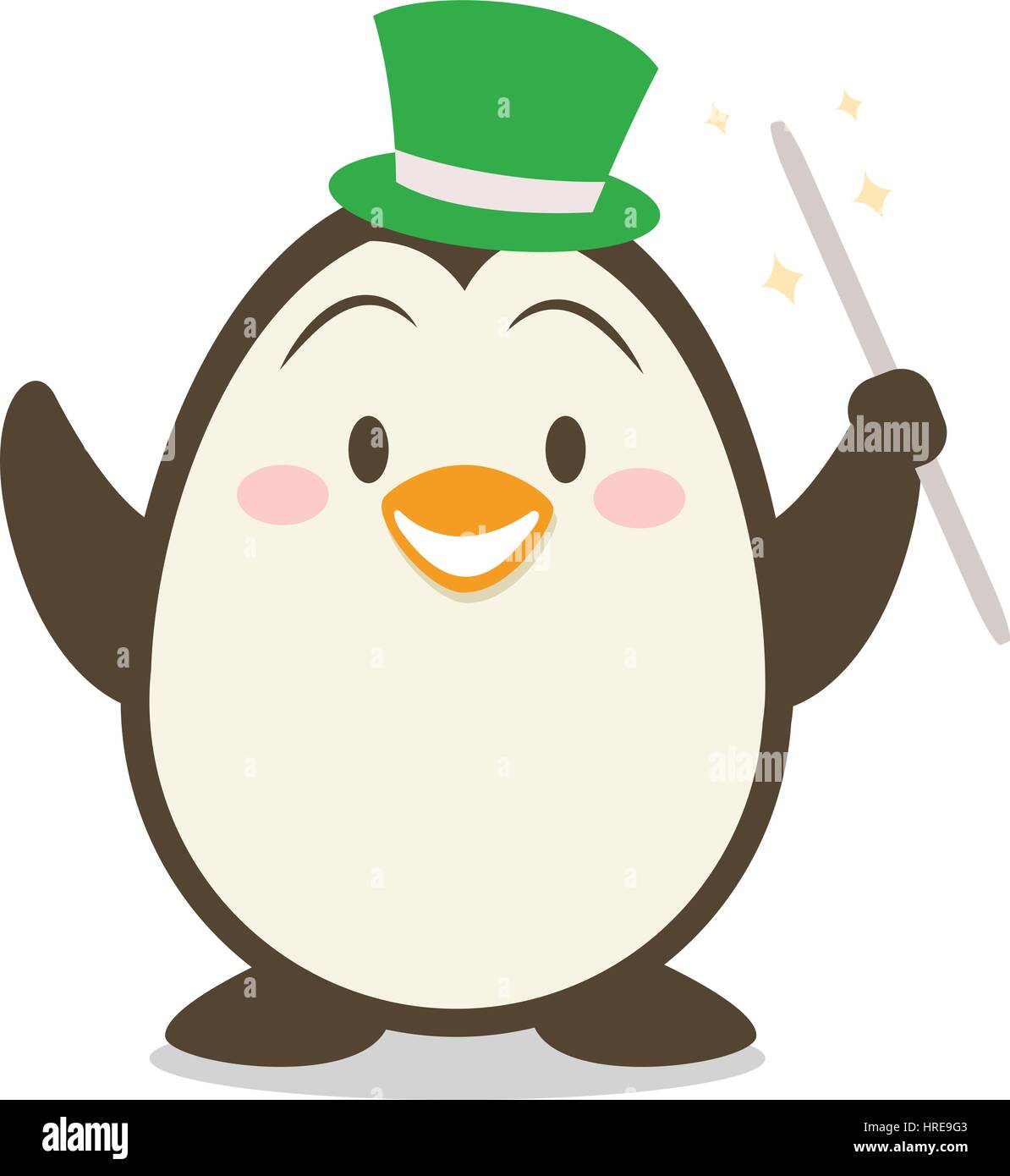 Magician penguin character vector illustration Stock Vector Image & Art ...