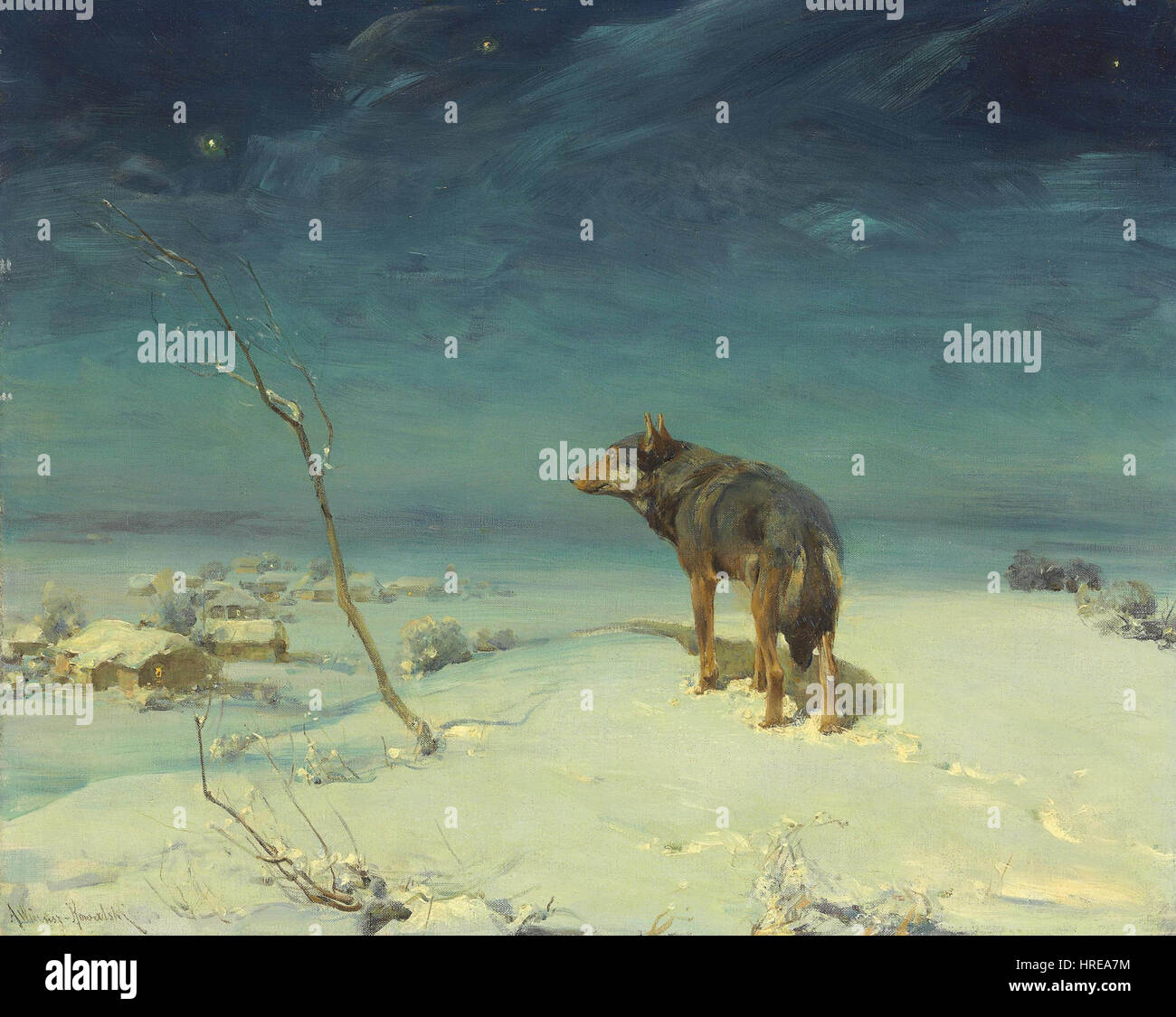 Alfred Wierusz-Kowalski - Samotny wilk Stock Photo - Alamy