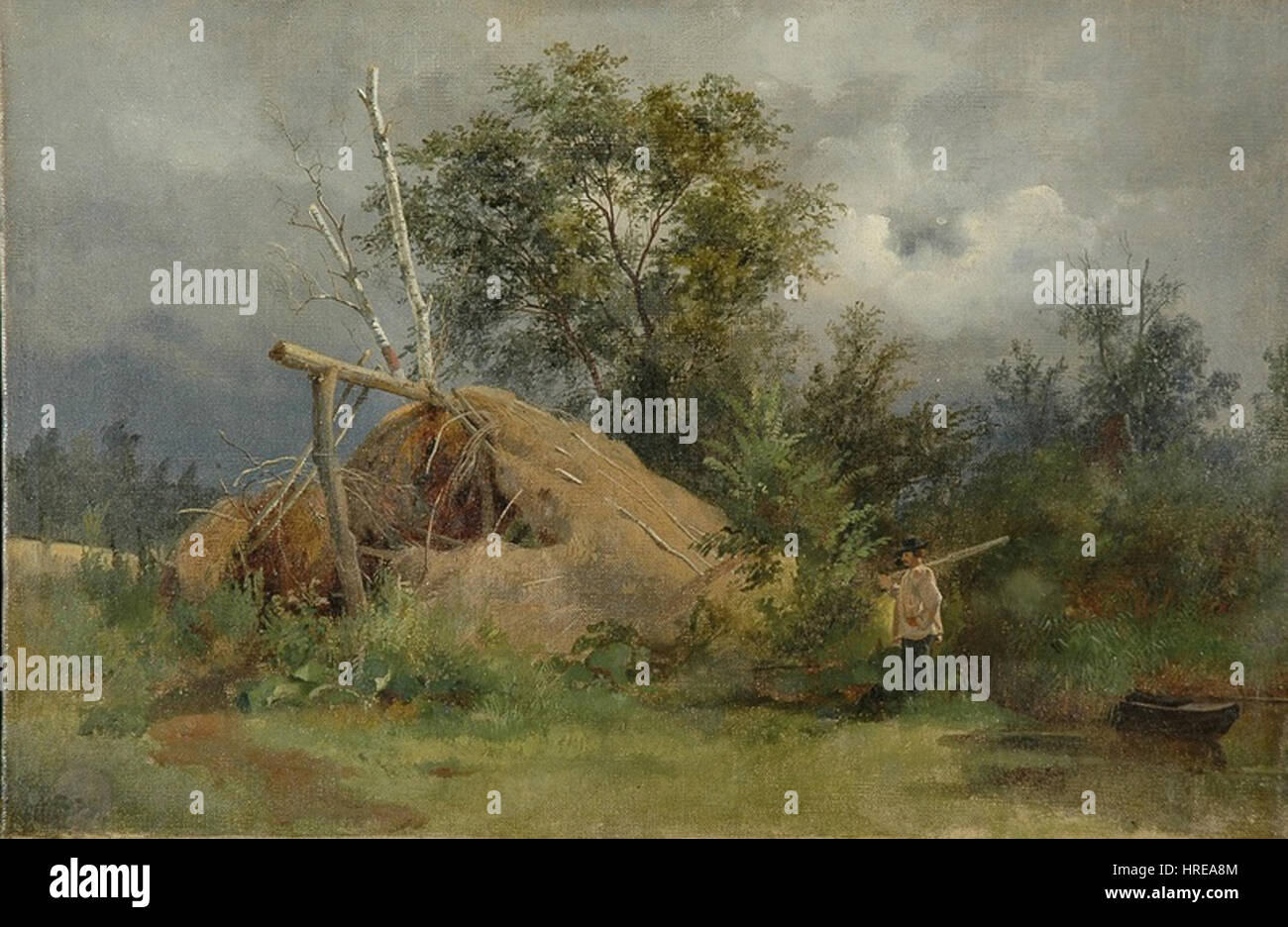Hovel by Ivan Shishkin is a landscape painting showcasing the Russian ...