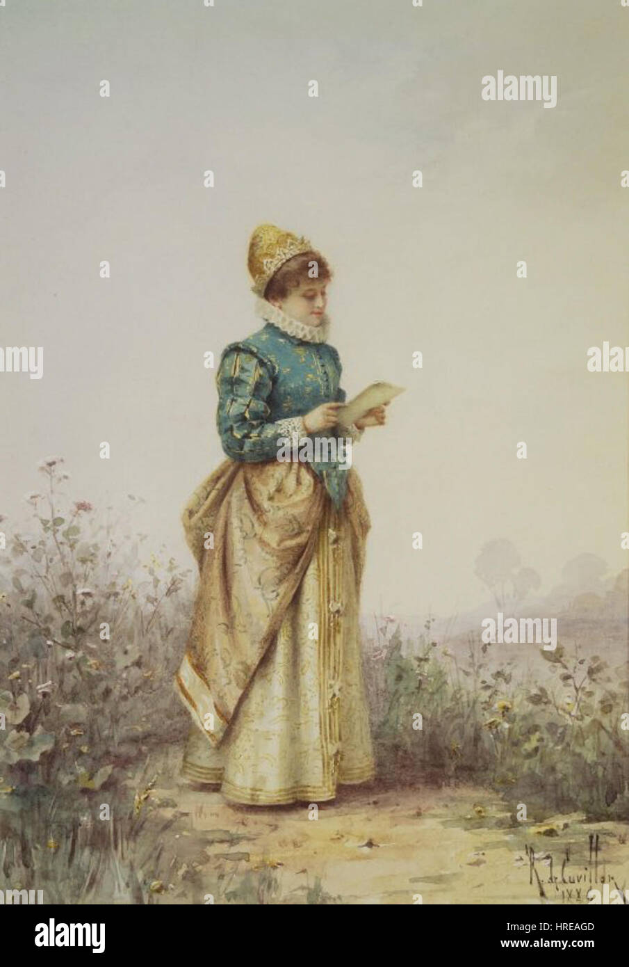 Renaissance woman reading hi-res stock photography and images - Alamy