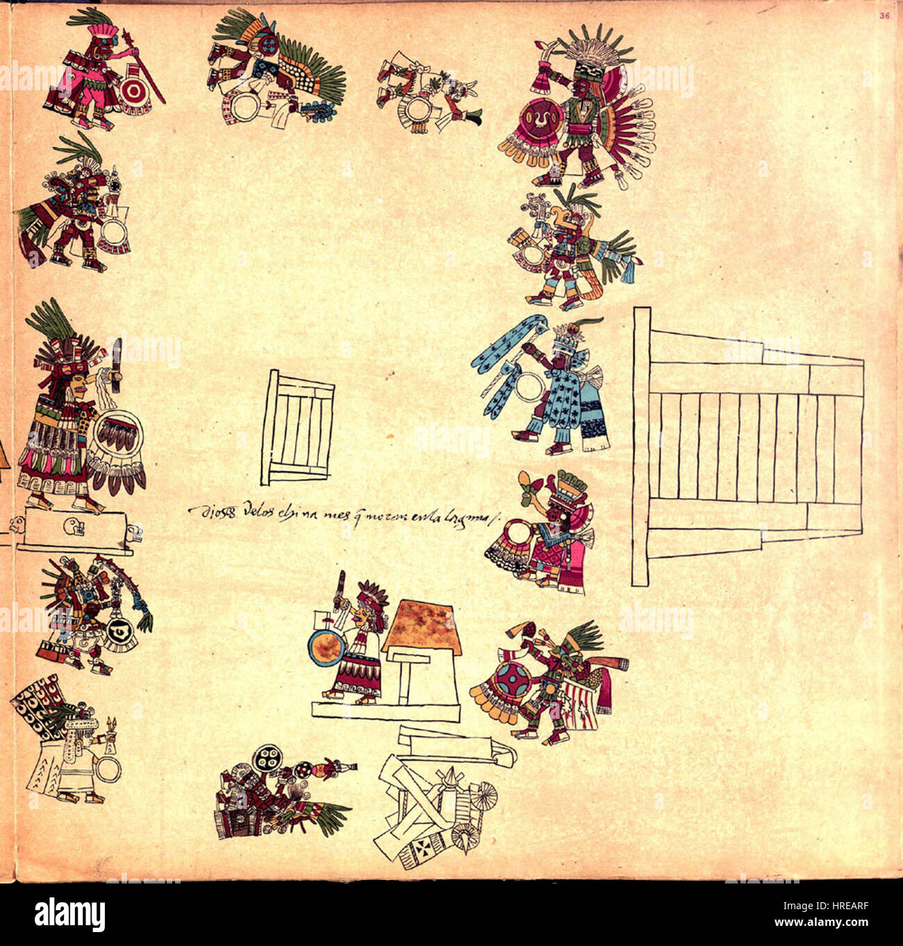 Codex Borbonicus (p. 36 Stock Photo - Alamy