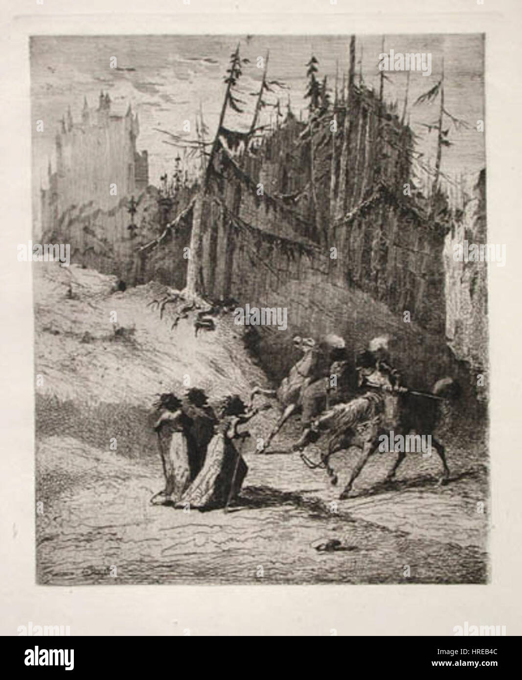 De boret horsemen witches Stock Photo - Alamy