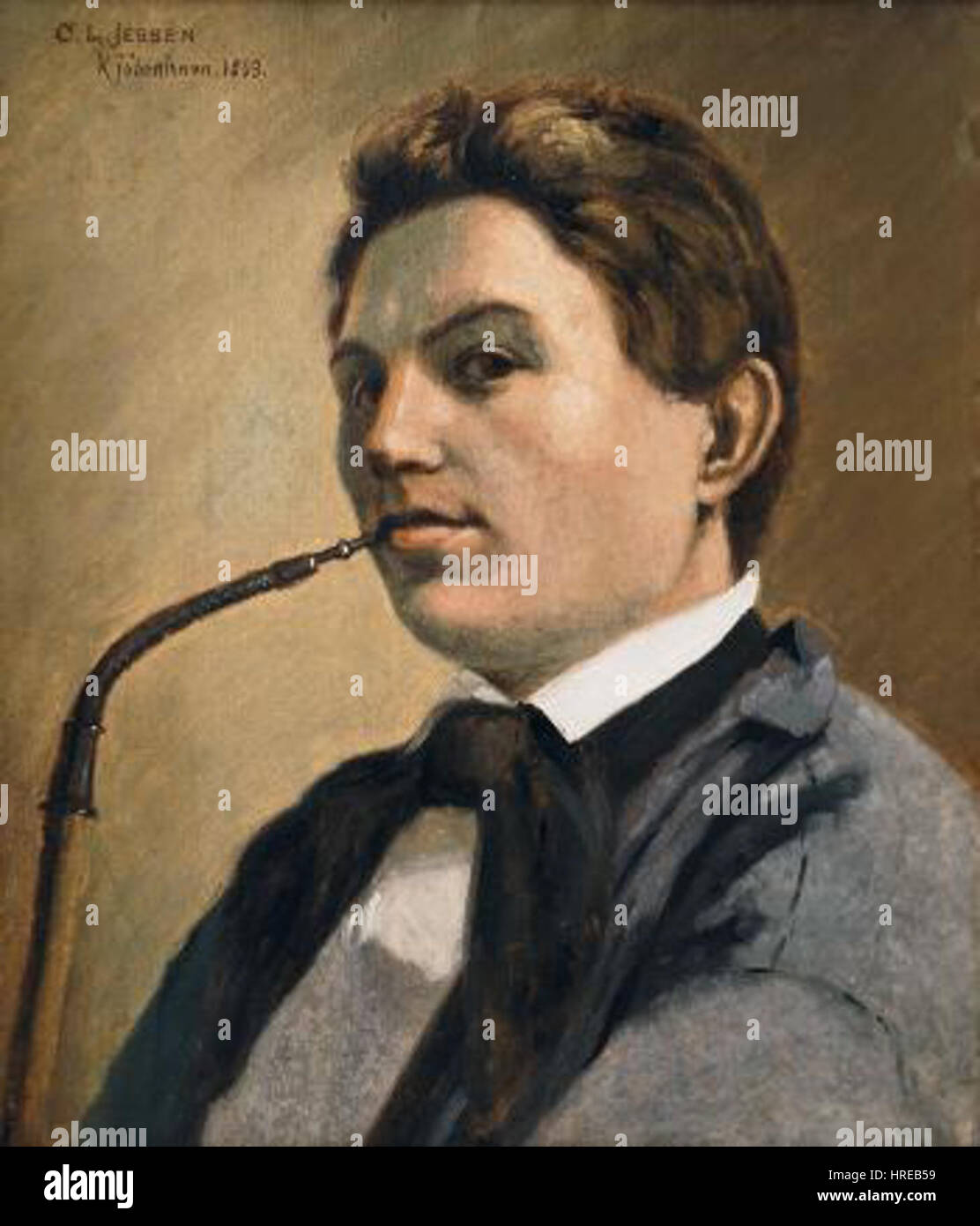 The portrait 'Man with Pipe' by CLJessen presents a detailed ...