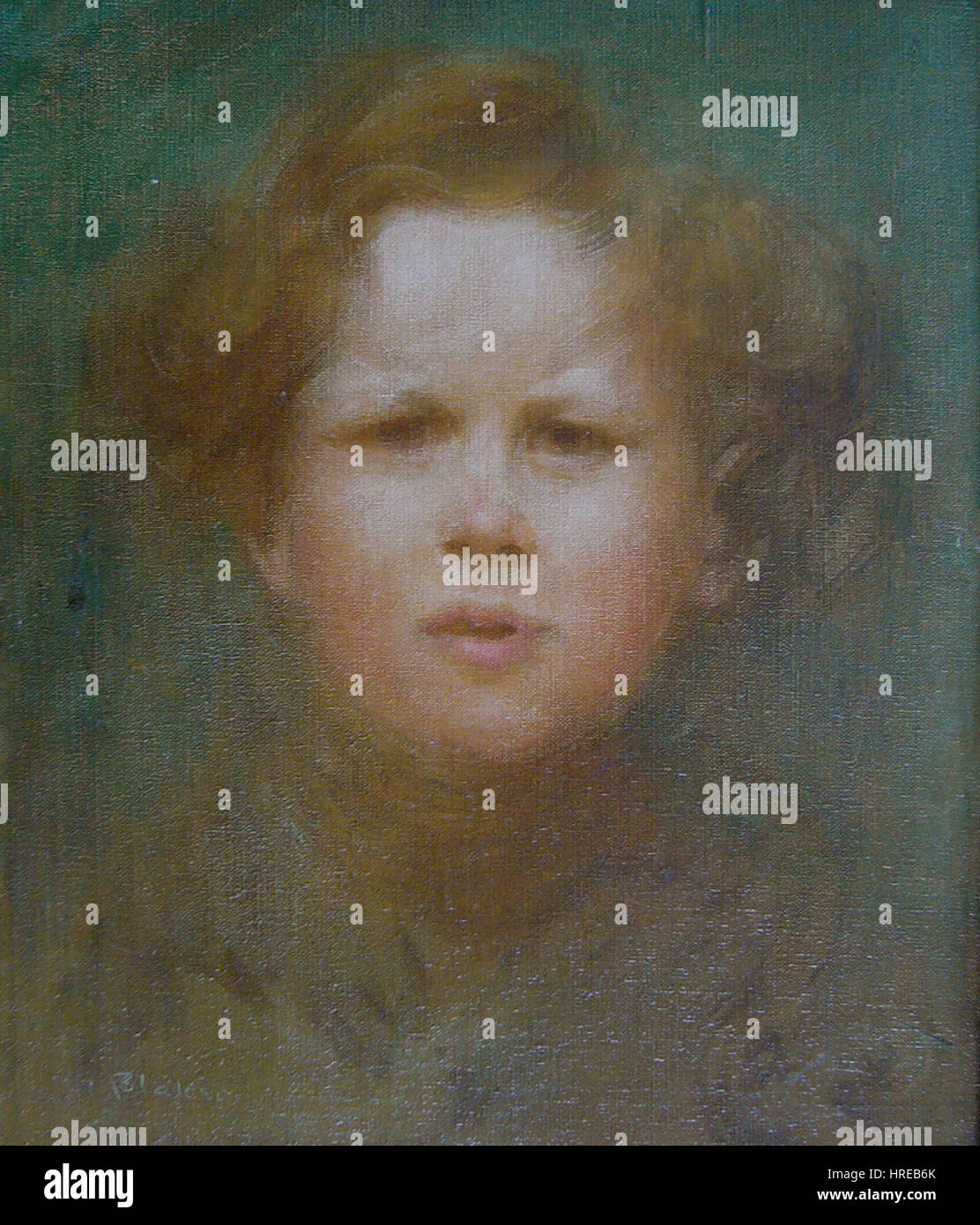 A portrait of a young boy by Hugh Blaker entitled 'Jack' Stock Photo ...